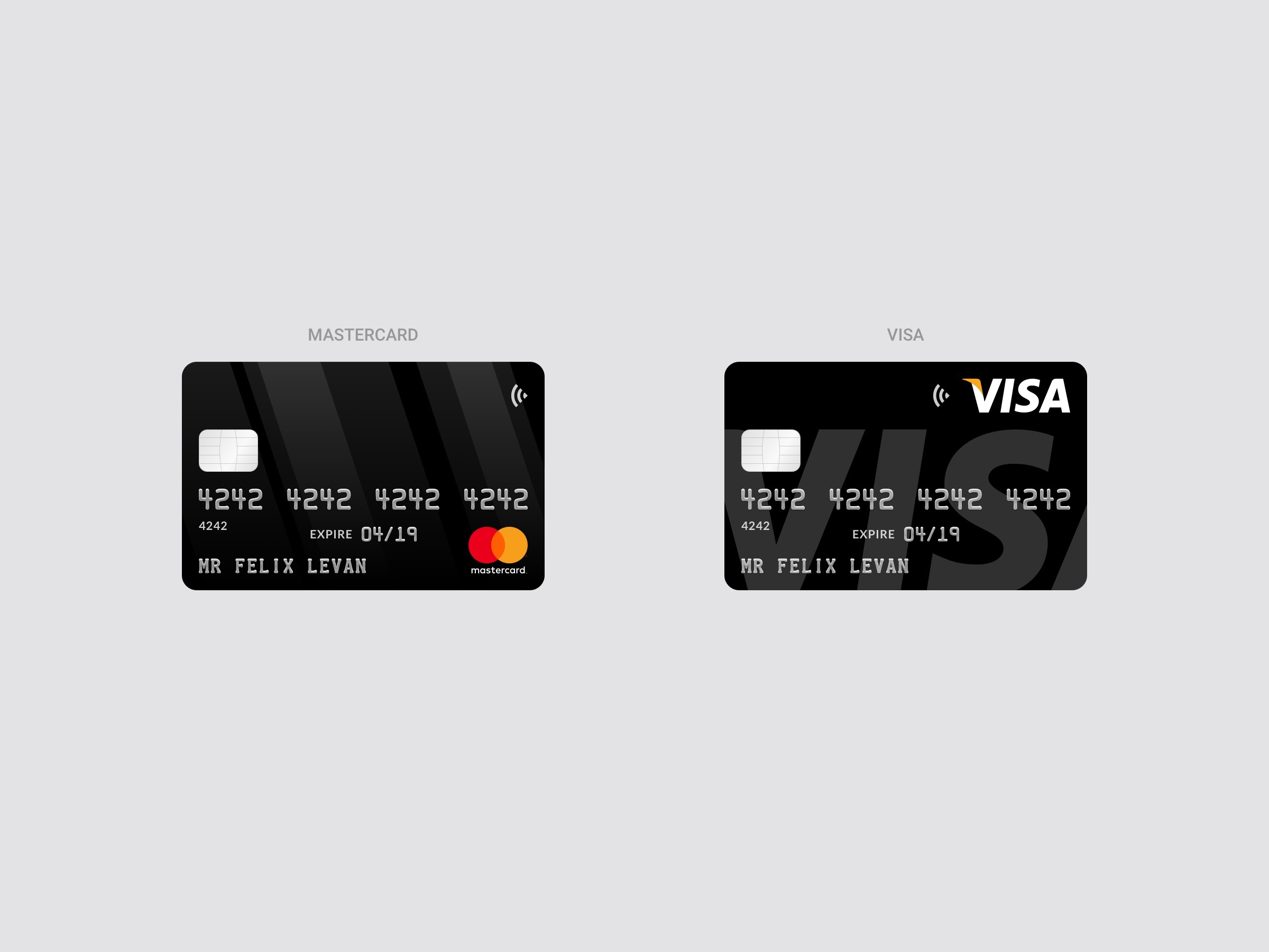 Credit Card Mockups - UI/UX Assets