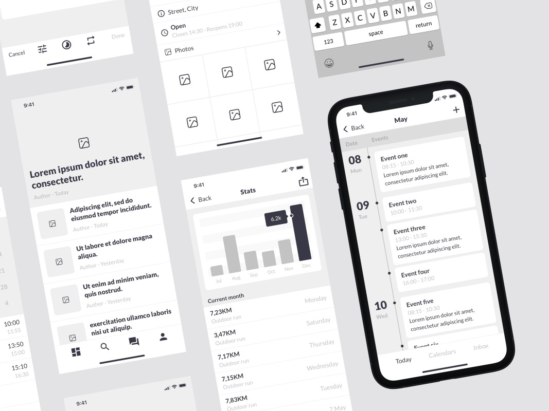 iPhone Wireframe Kit - UI/UX Assets