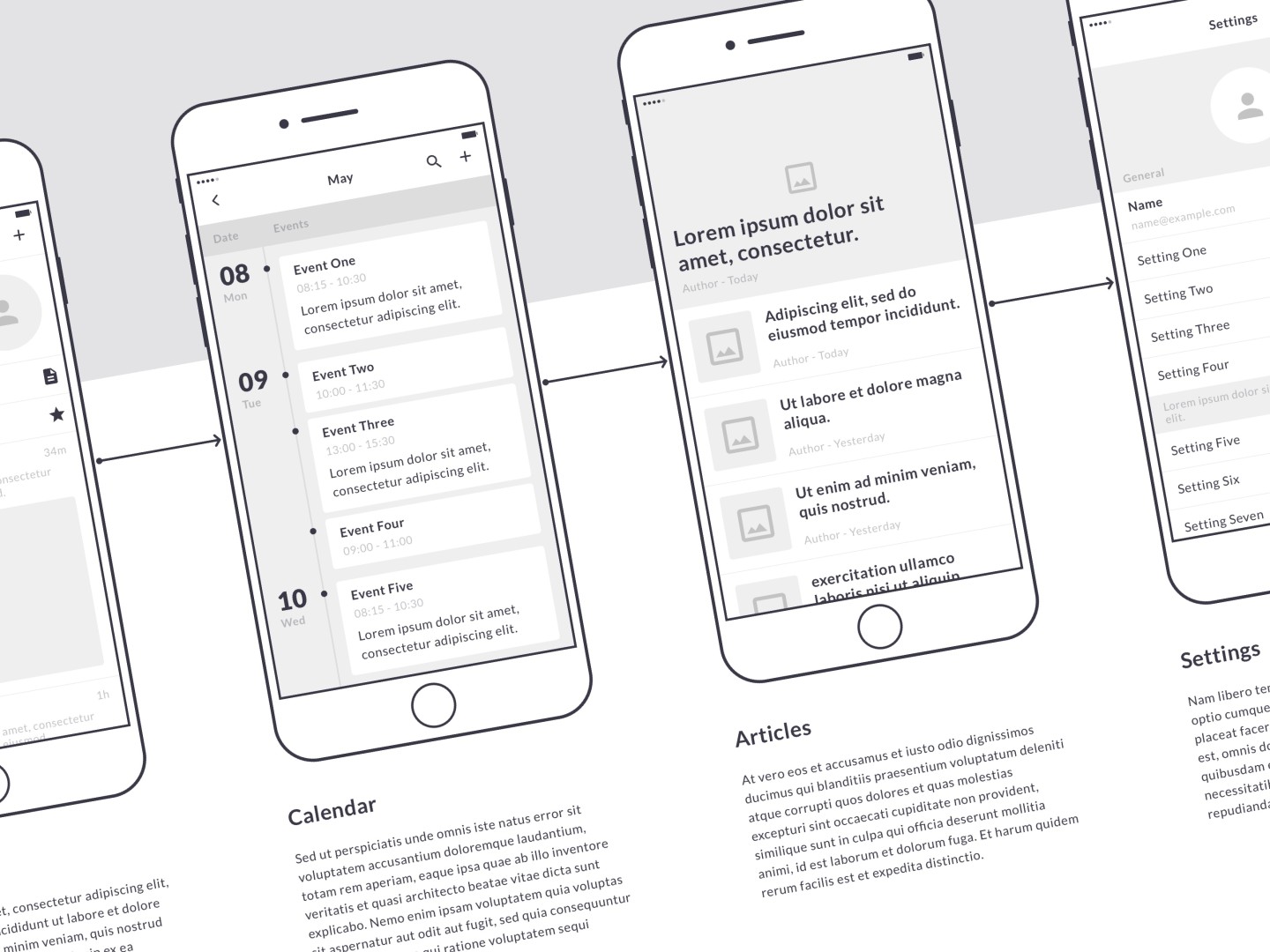 Printable Wireframe Templates - UI/UX Assets