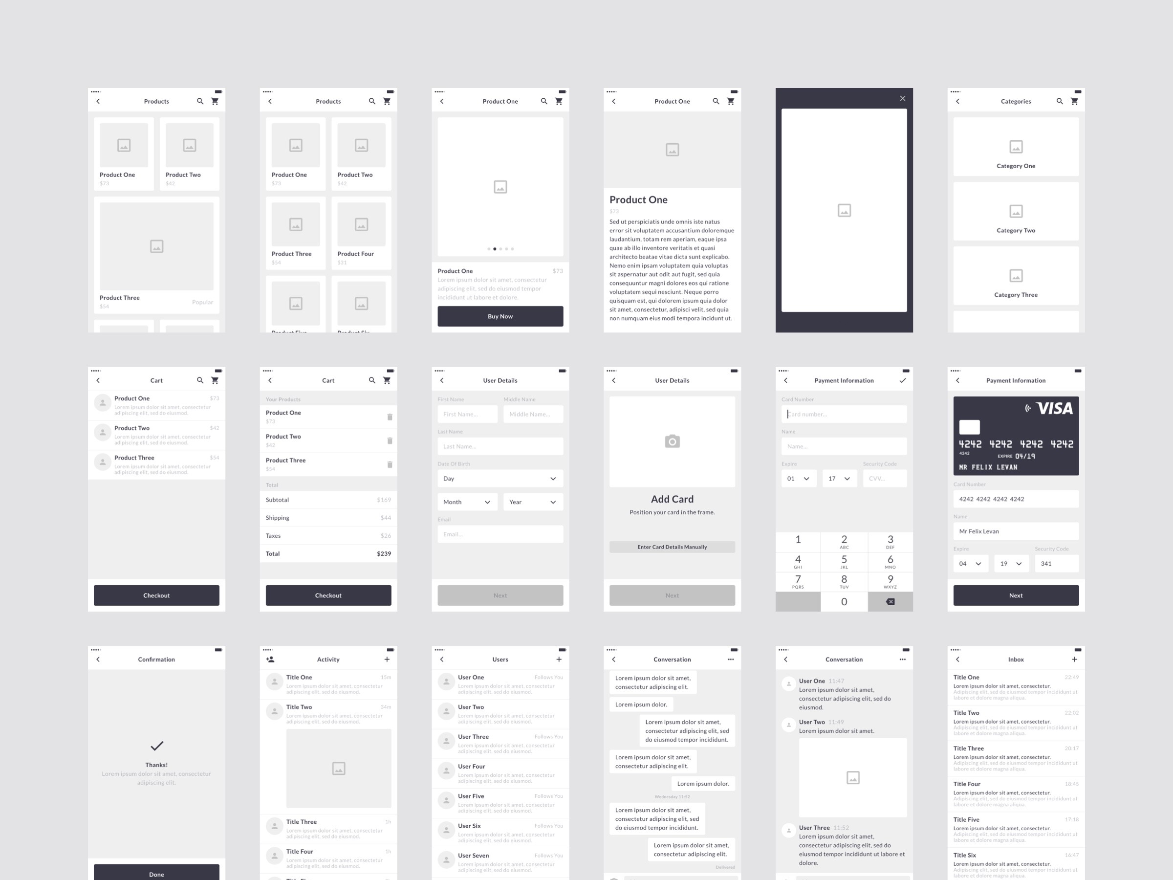 Mobile Wireframe Kit - UI/UX Assets
