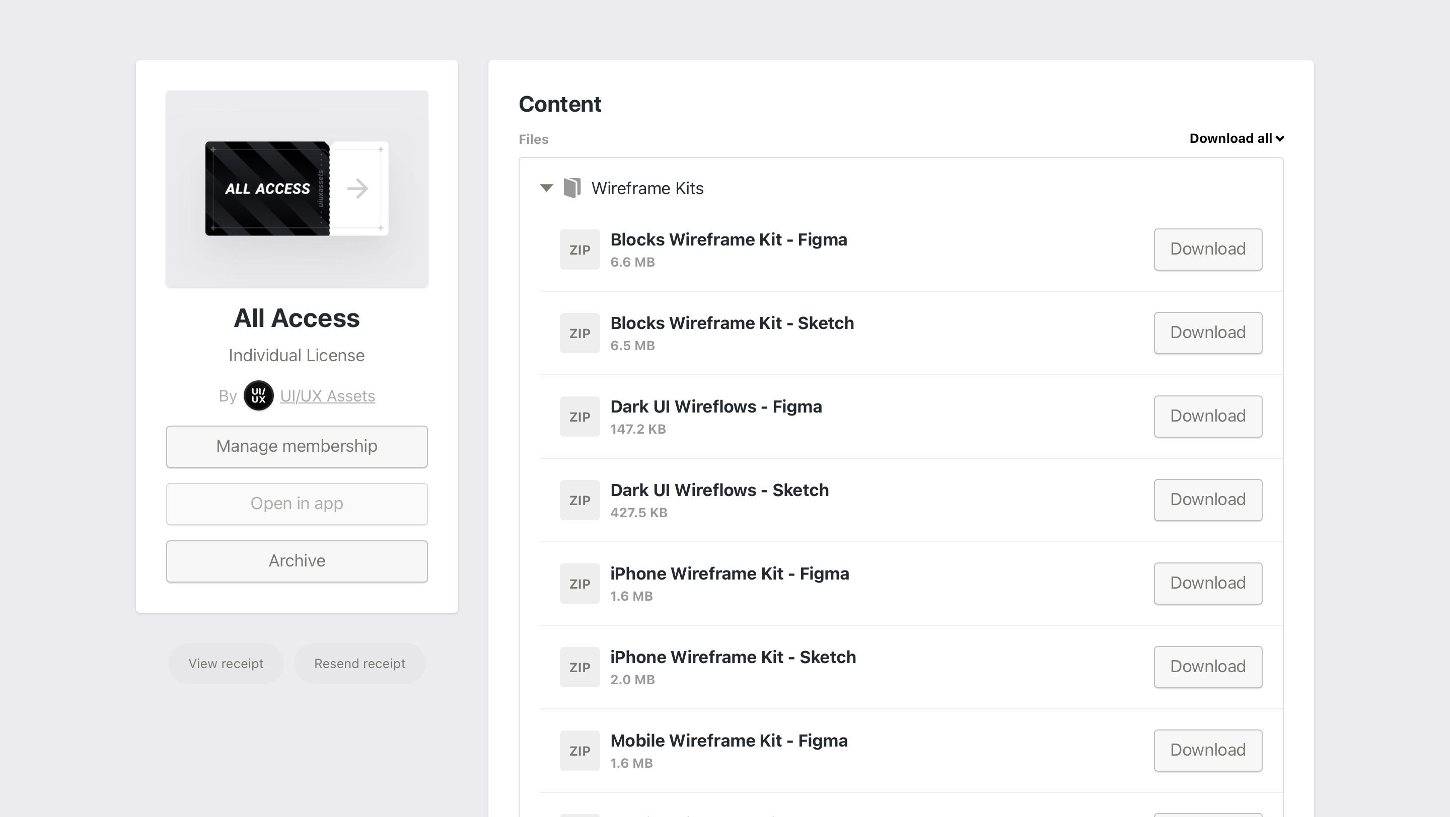 Gumroad Account - UI/UX Assets